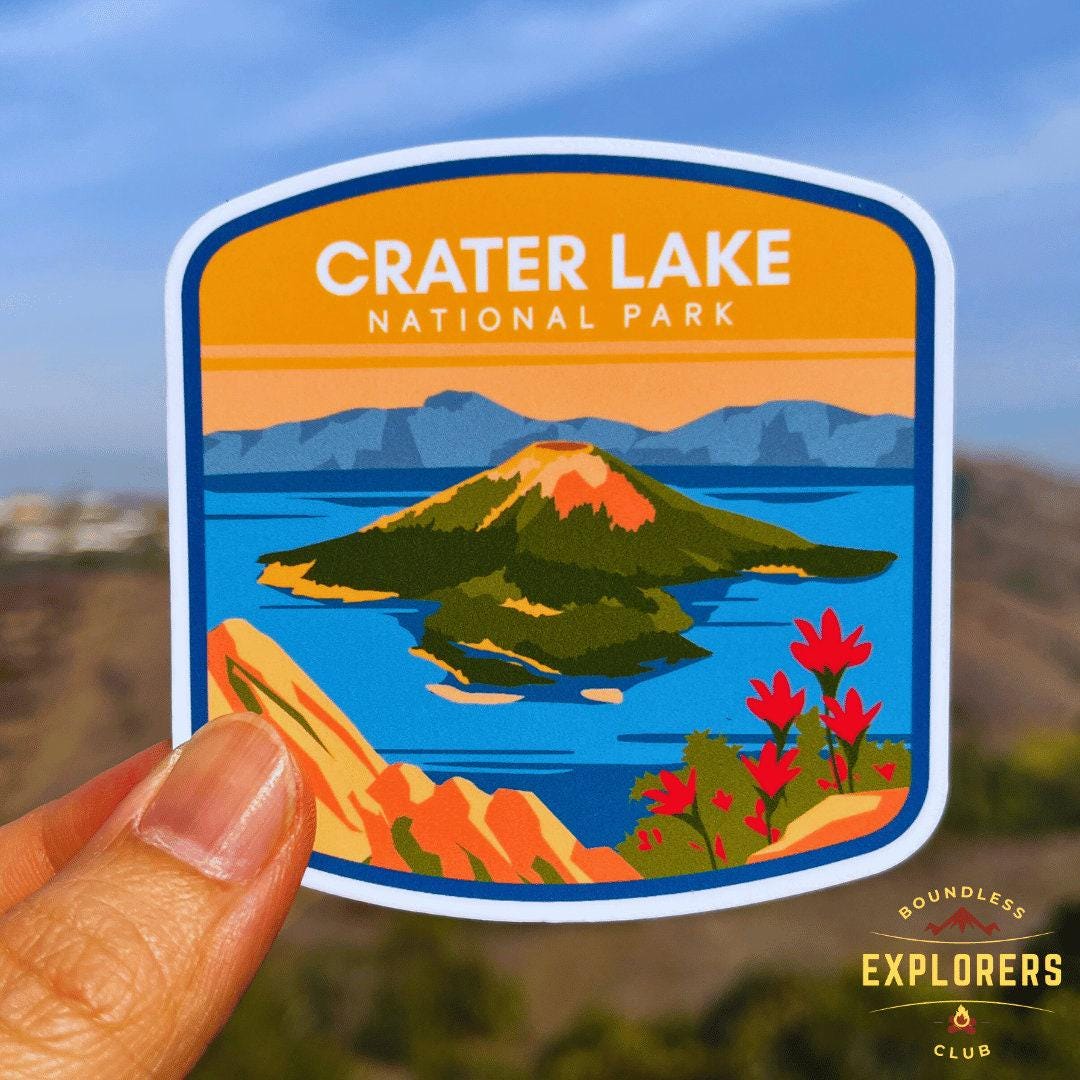 Crater Lake National Park Sticker for Water Bottle Laptop Car Sticker ...