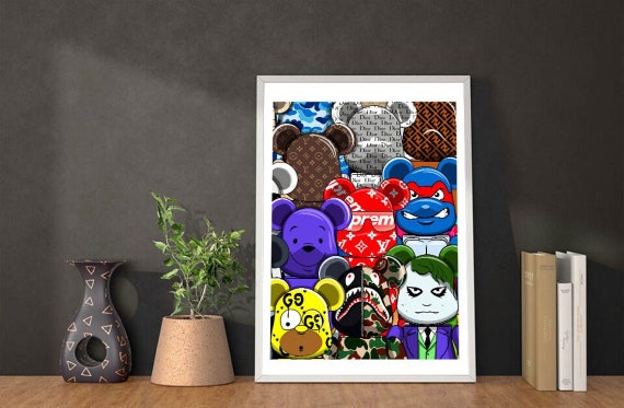 Wall Hangings BearBrick Print Digital BearBrick Poster Download ...