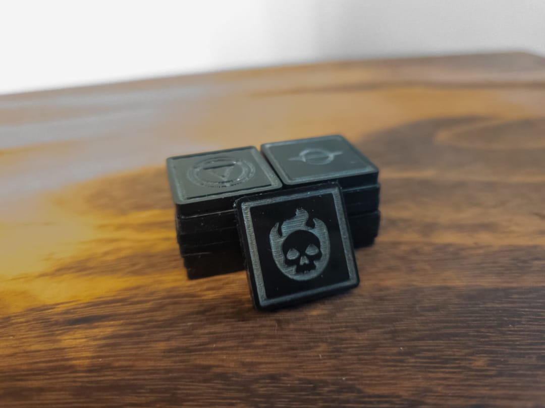 14 black Magic the Gathering Acrylic Ability Tokens MTG - Etsy