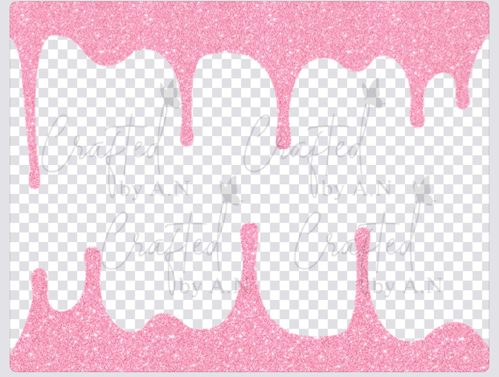 Pink Glitter Drip PNG - Etsy