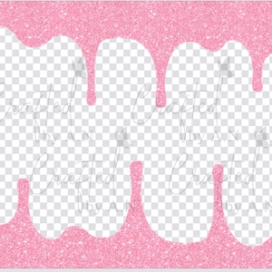 Pink Glitter Drip PNG - Etsy