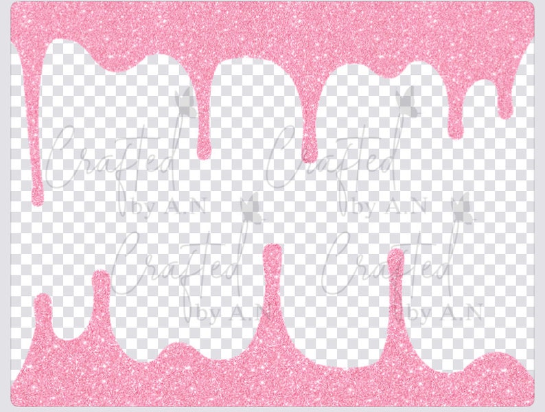 Pink Glitter Drip PNG - Etsy