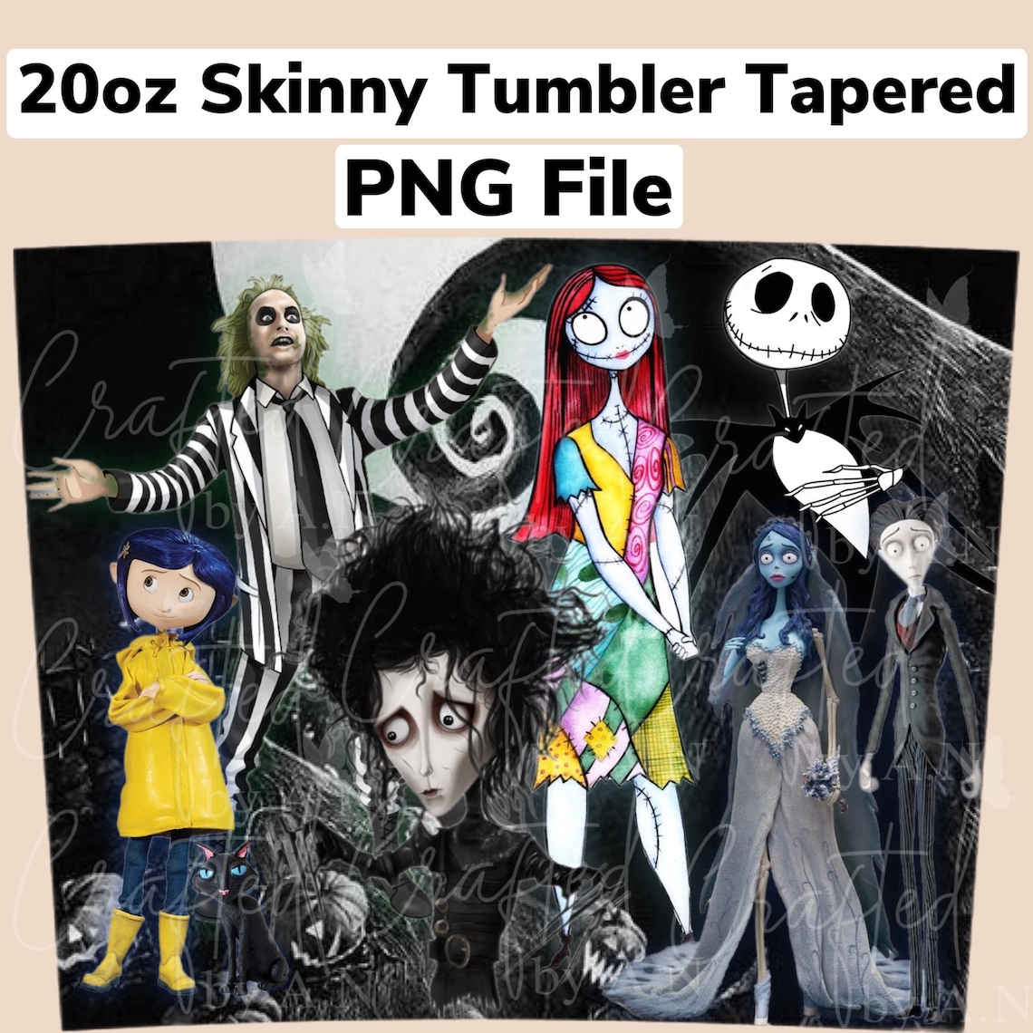 Tim Burton 20oz Tumbler Wrap - Etsy