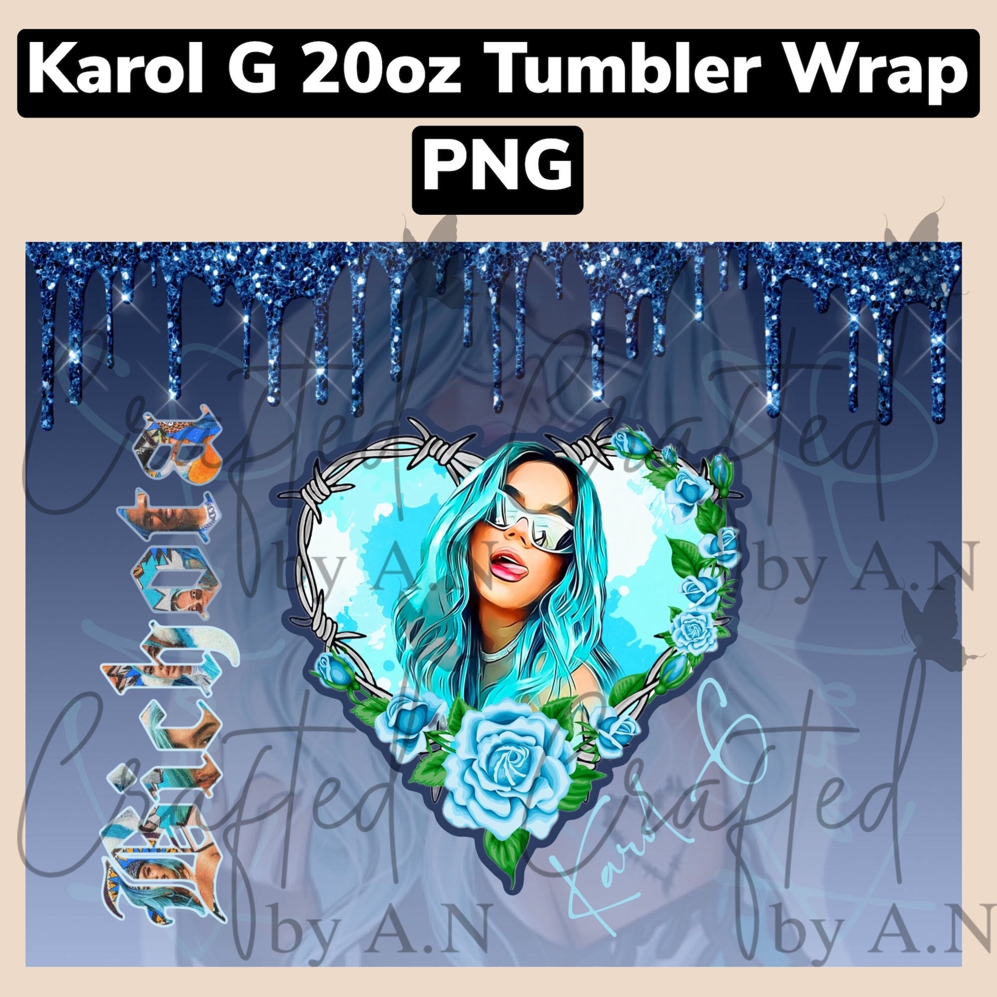 KAROL G 20oz Tumbler Wrap PNG FILE - Etsy
