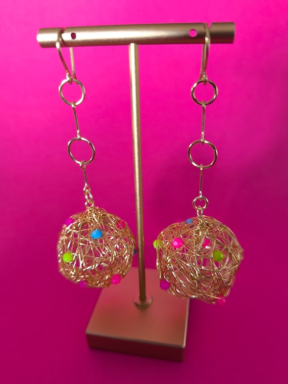 Orecchini a sfera Orecchini colorati Orecchini unici … - Gem