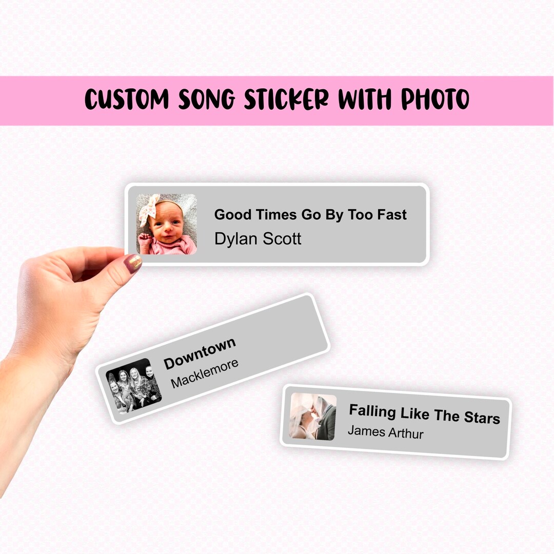 Custom Song Sticker, Custom Sticker From Photo, Sentimental Gift for ...