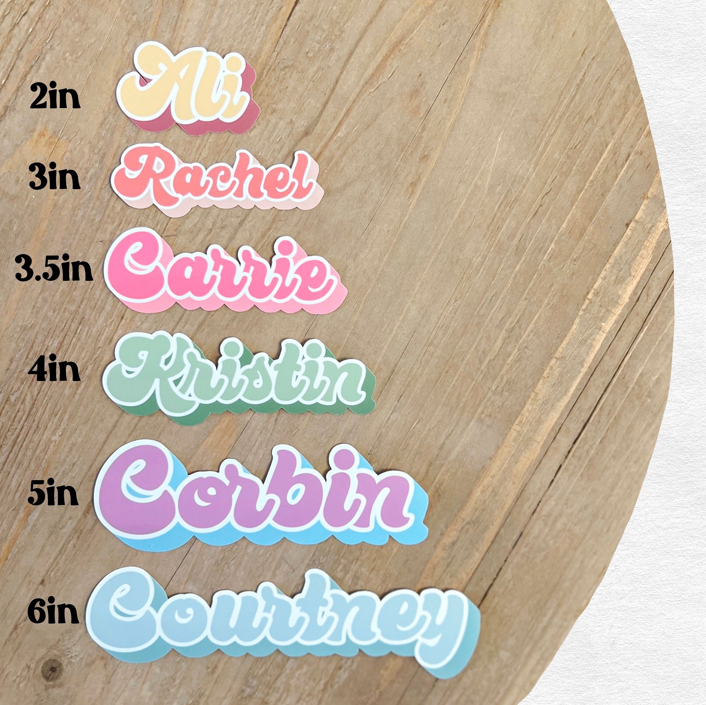 Custom Retro Name Sticker Retro Stickers Name Stickers Name - Etsy