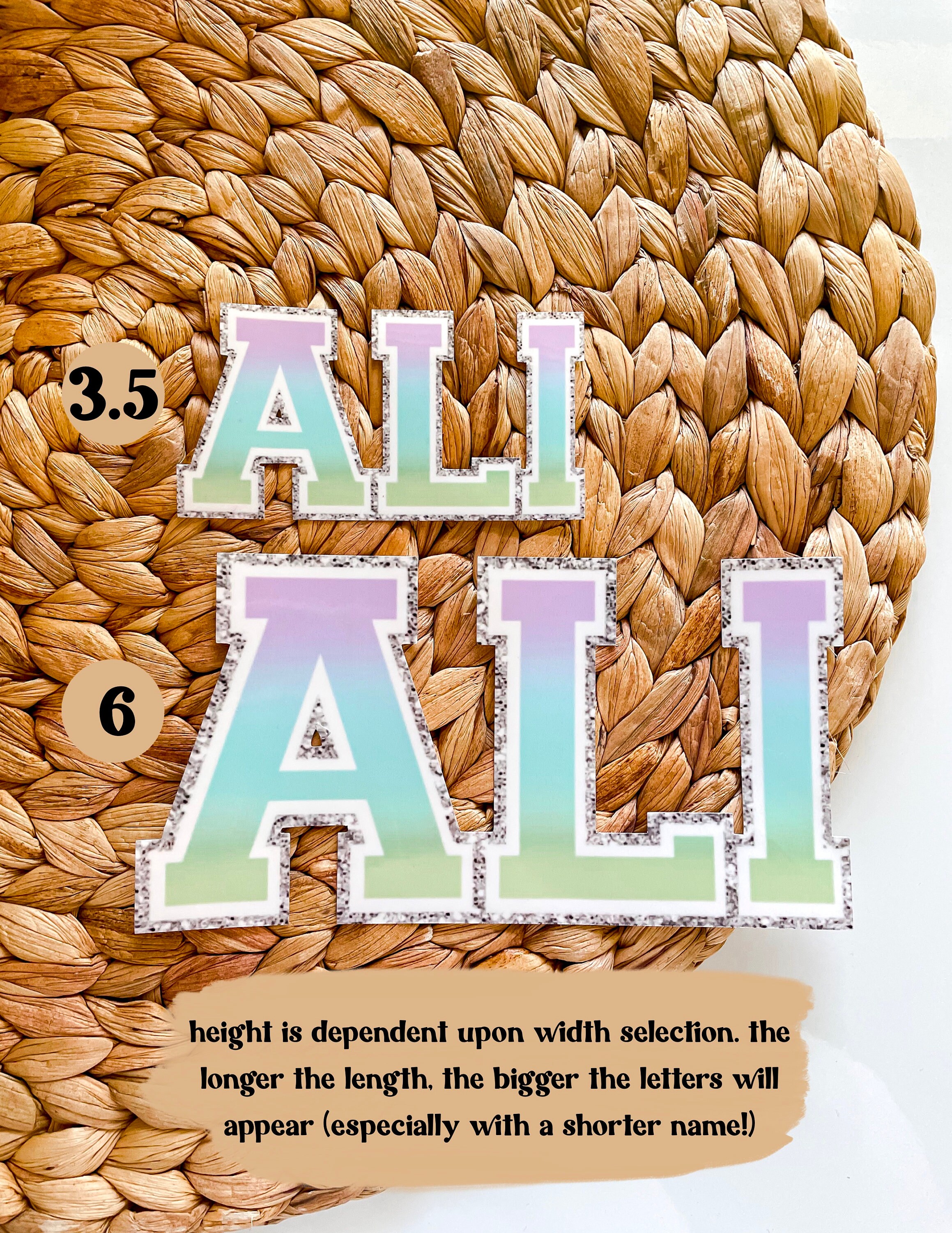 Custom Pattern Name Sticker Varsity Letter Name Sticker - Etsy