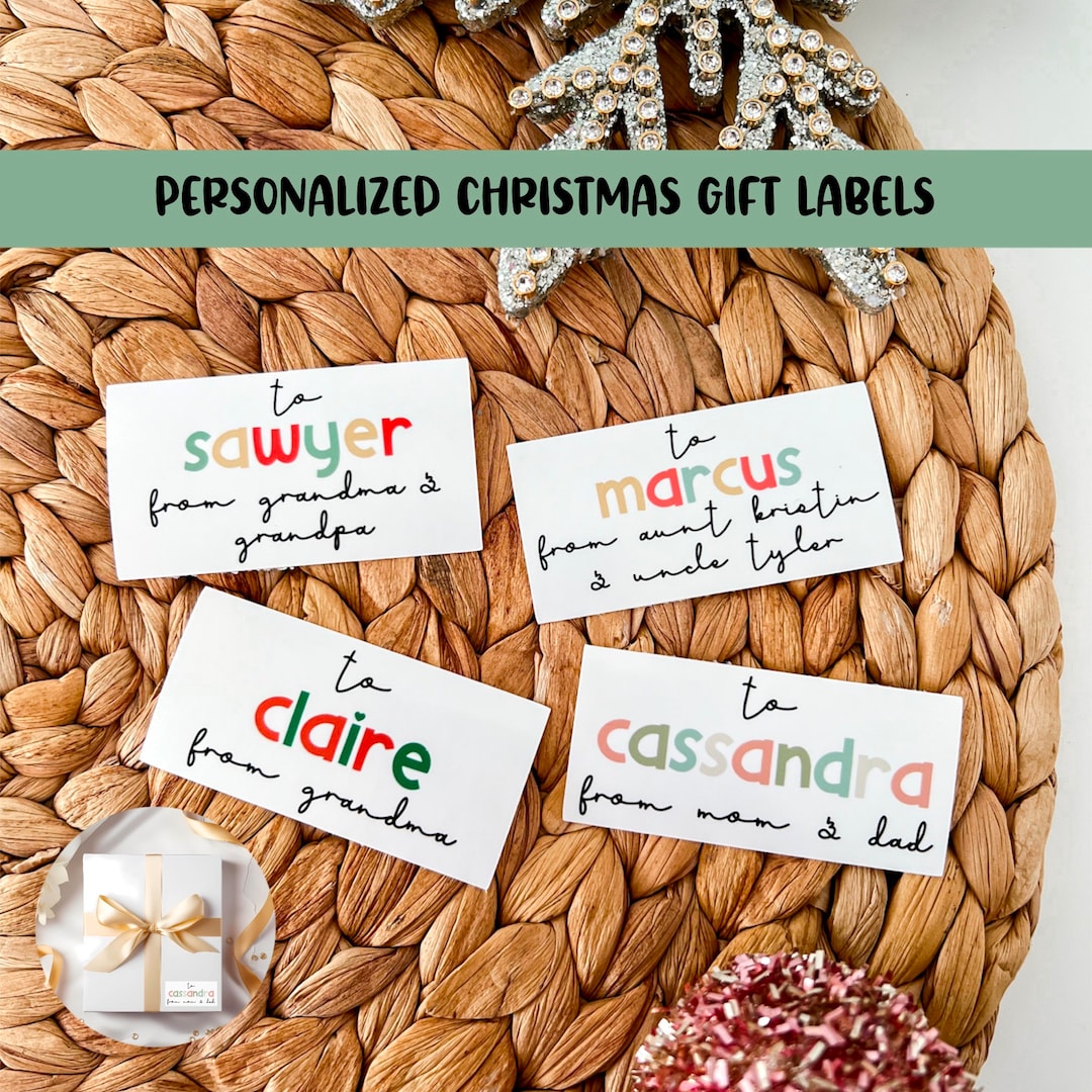 Personalized Christmas Gift Label, Christmas Tag Stickers, Holiday Gift ...