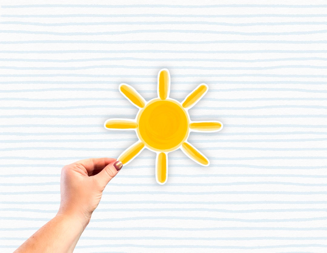 Sun Sticker Sunshine Sticker Watercolor Stickers Water - Etsy