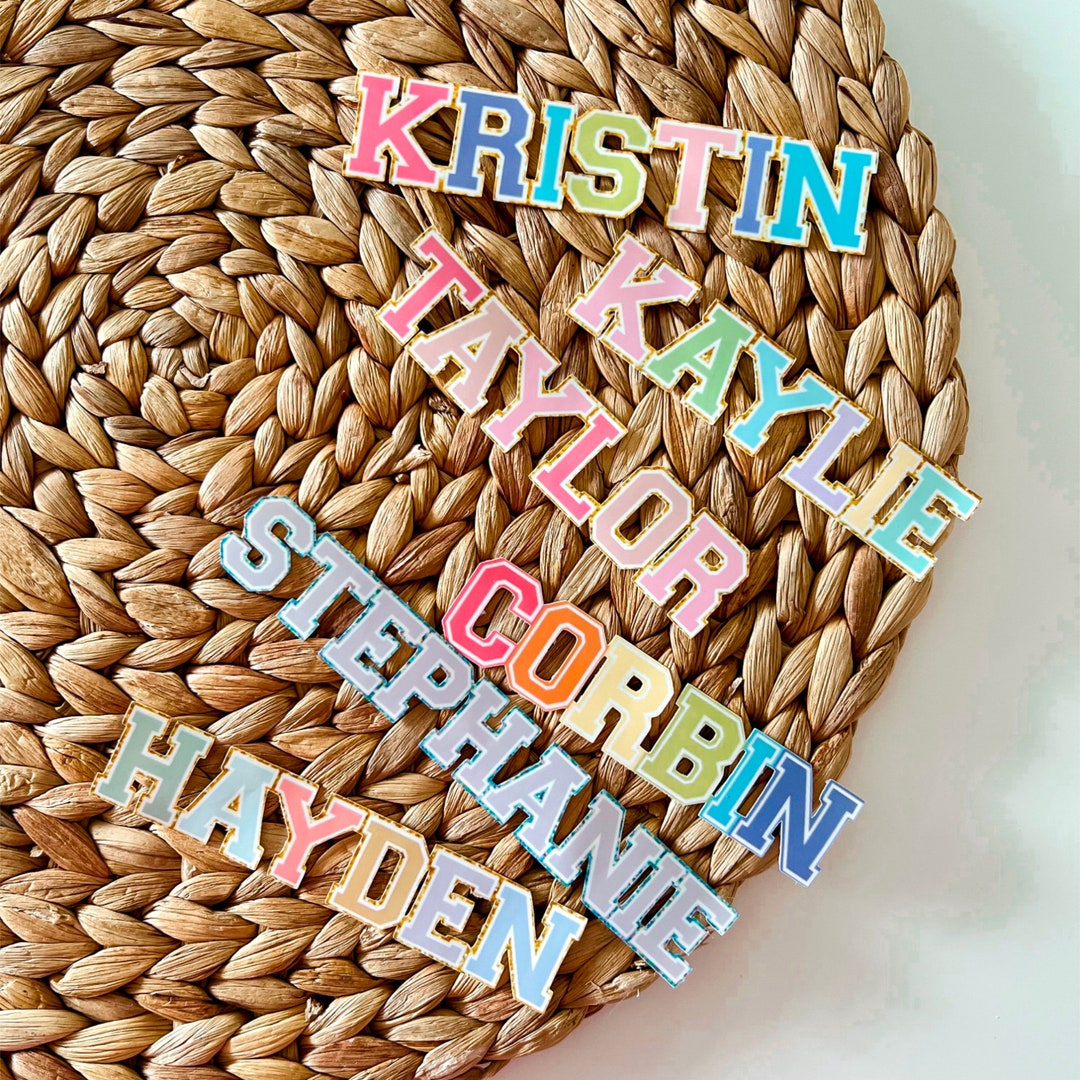 Custom Varsity Name Sticker, Personalized Name Decal, Name Stickers for ...