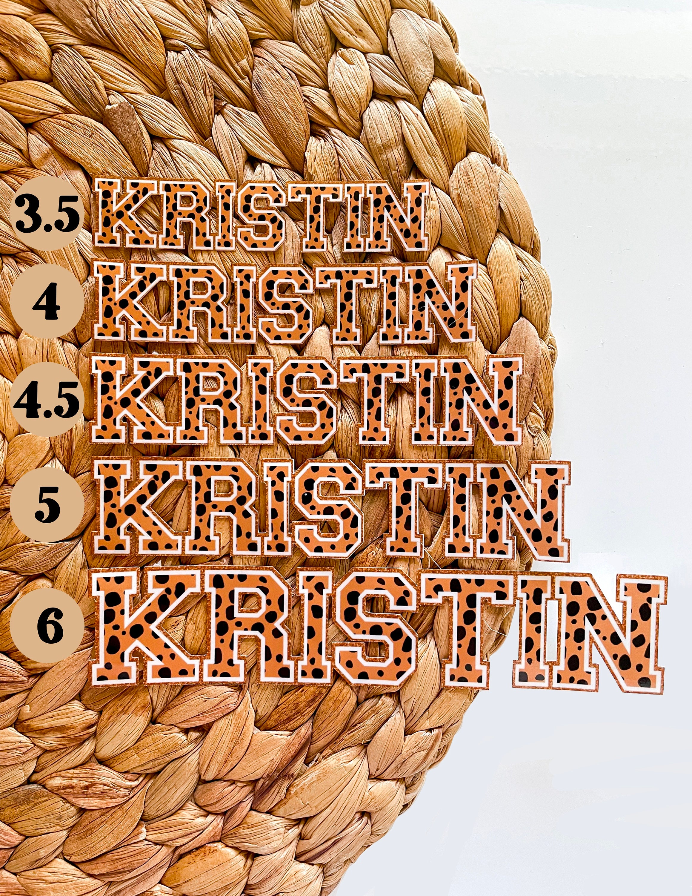 Custom Pattern Name Sticker Varsity Letter Name Sticker - Etsy