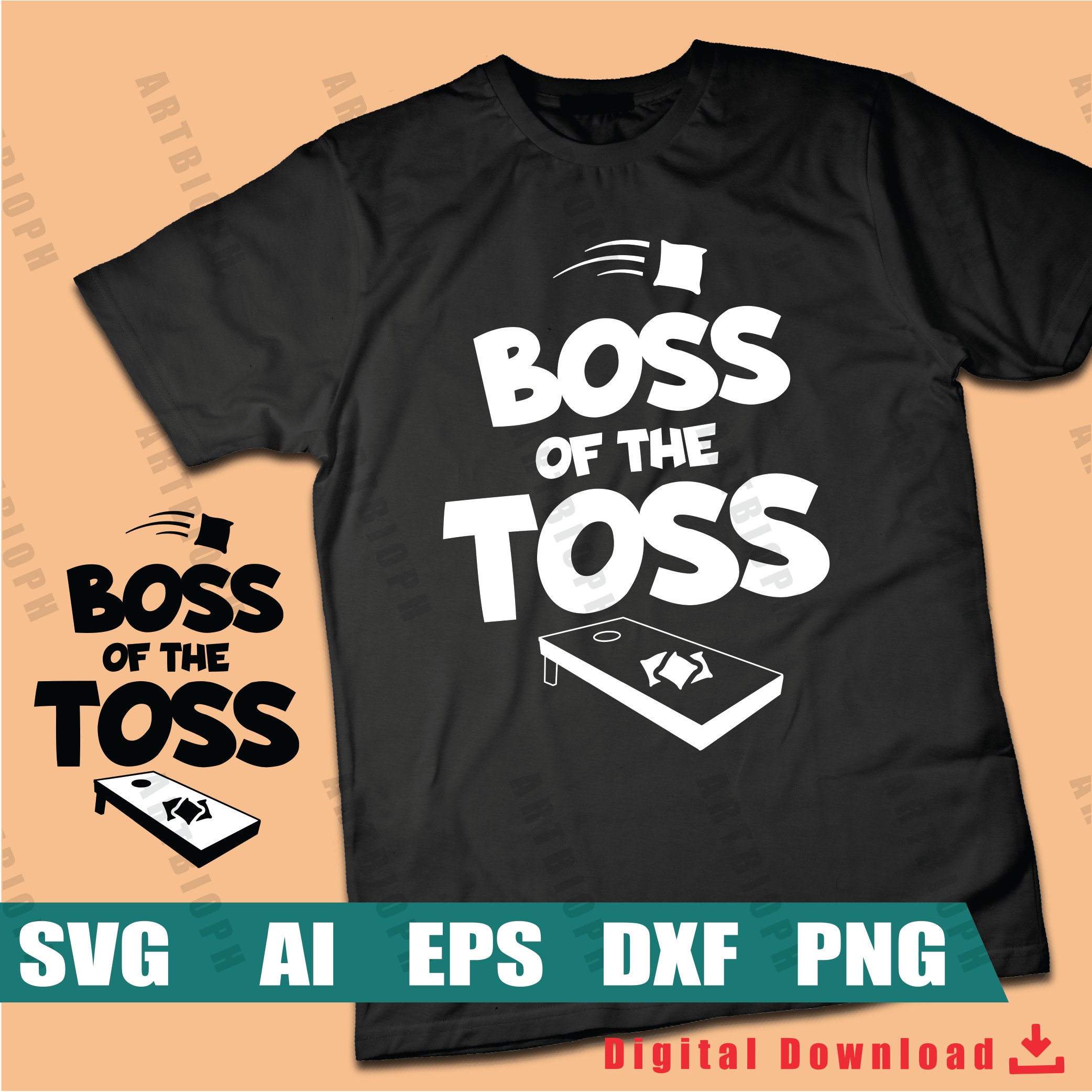 Cornhole SVG File - Boss of the Toss Corn Hole Game Svg Digital ...