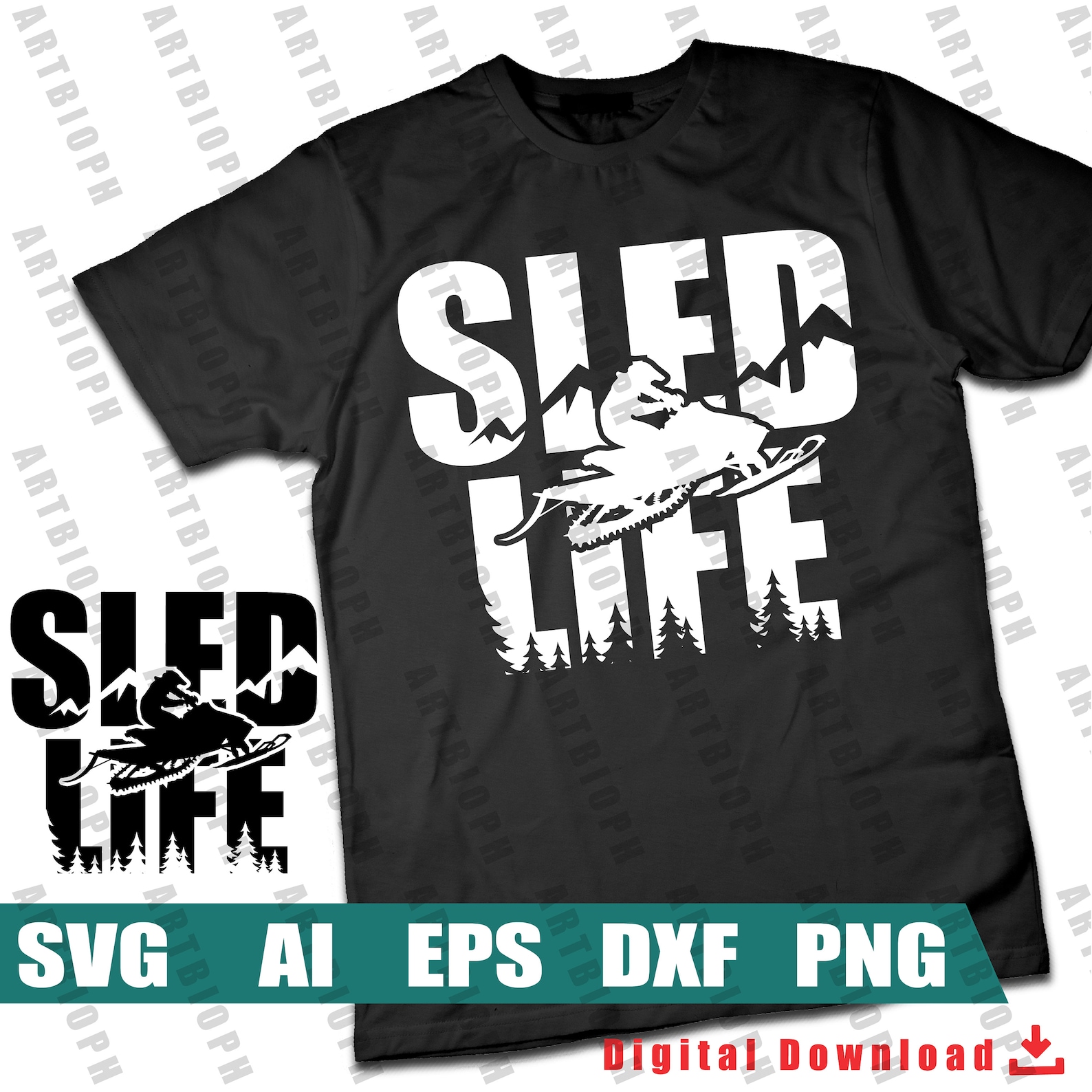 Sled Life Svg - Snowmobile Svg, Snowmobiling Winter Sports Svg Instant ...