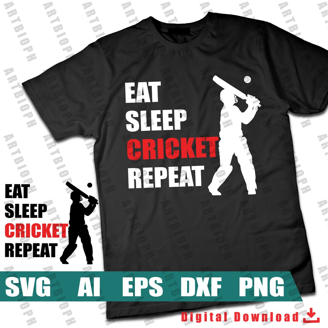 Eat Sleep Cricket Repeat Svg cricket Svg a Simple Design for Cricket ...