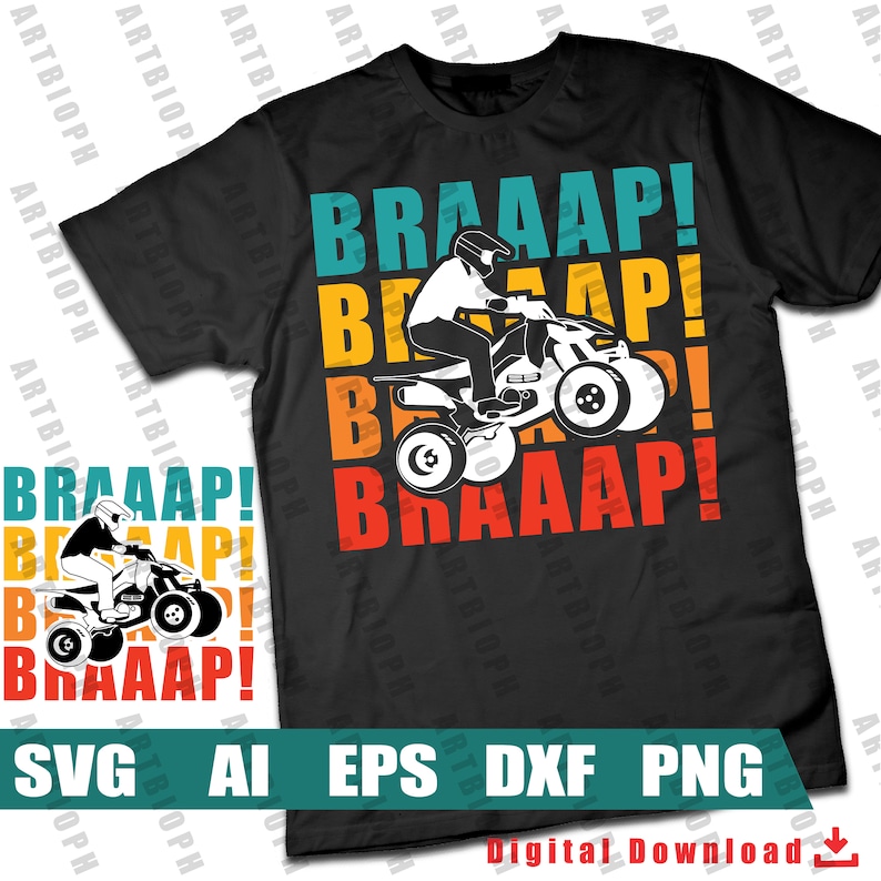 Retro ATV Quad Braaap! SVG – Digital File - Etsy