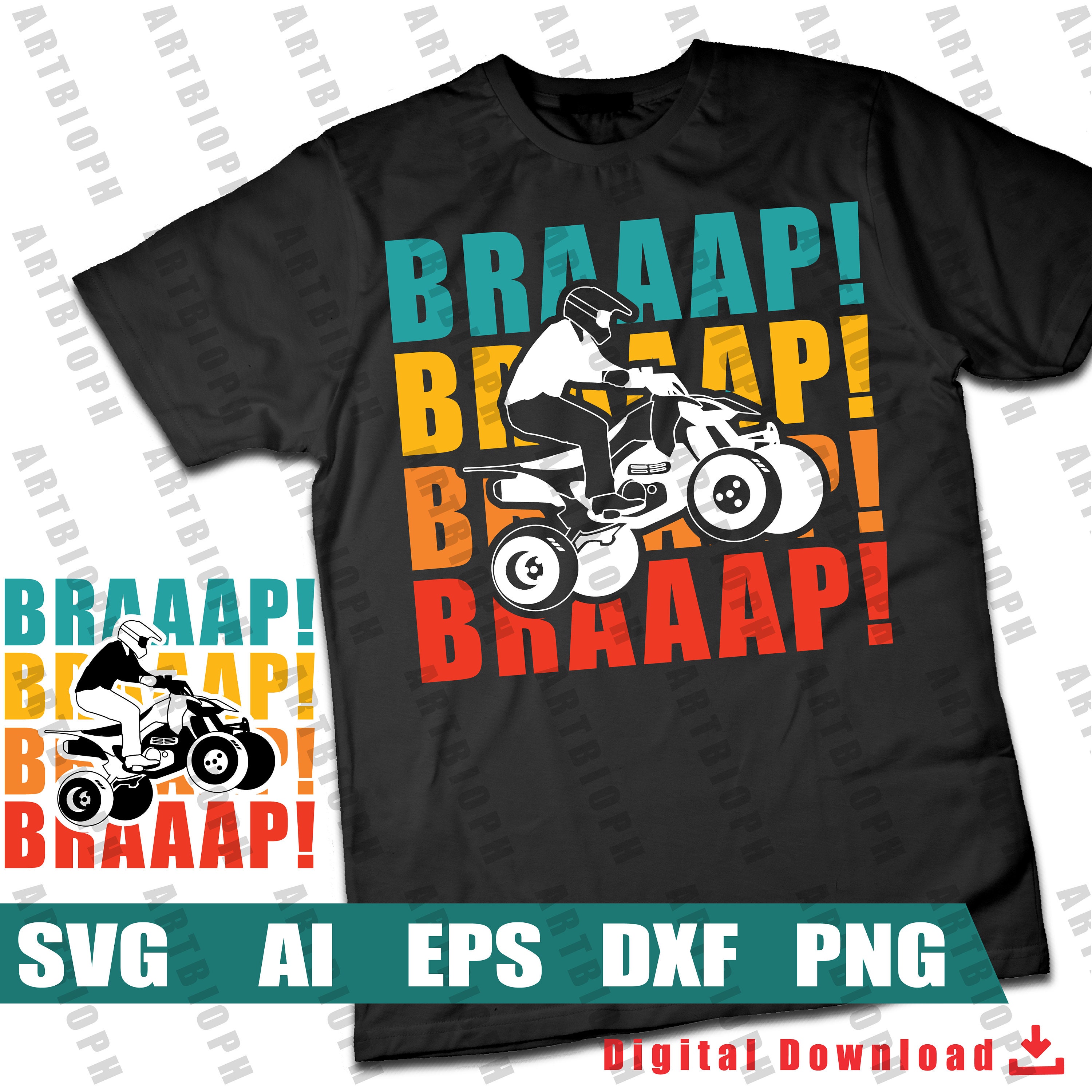 ATV Quad SVG Braaap Retro Atv Quad Svg digital File - Etsy