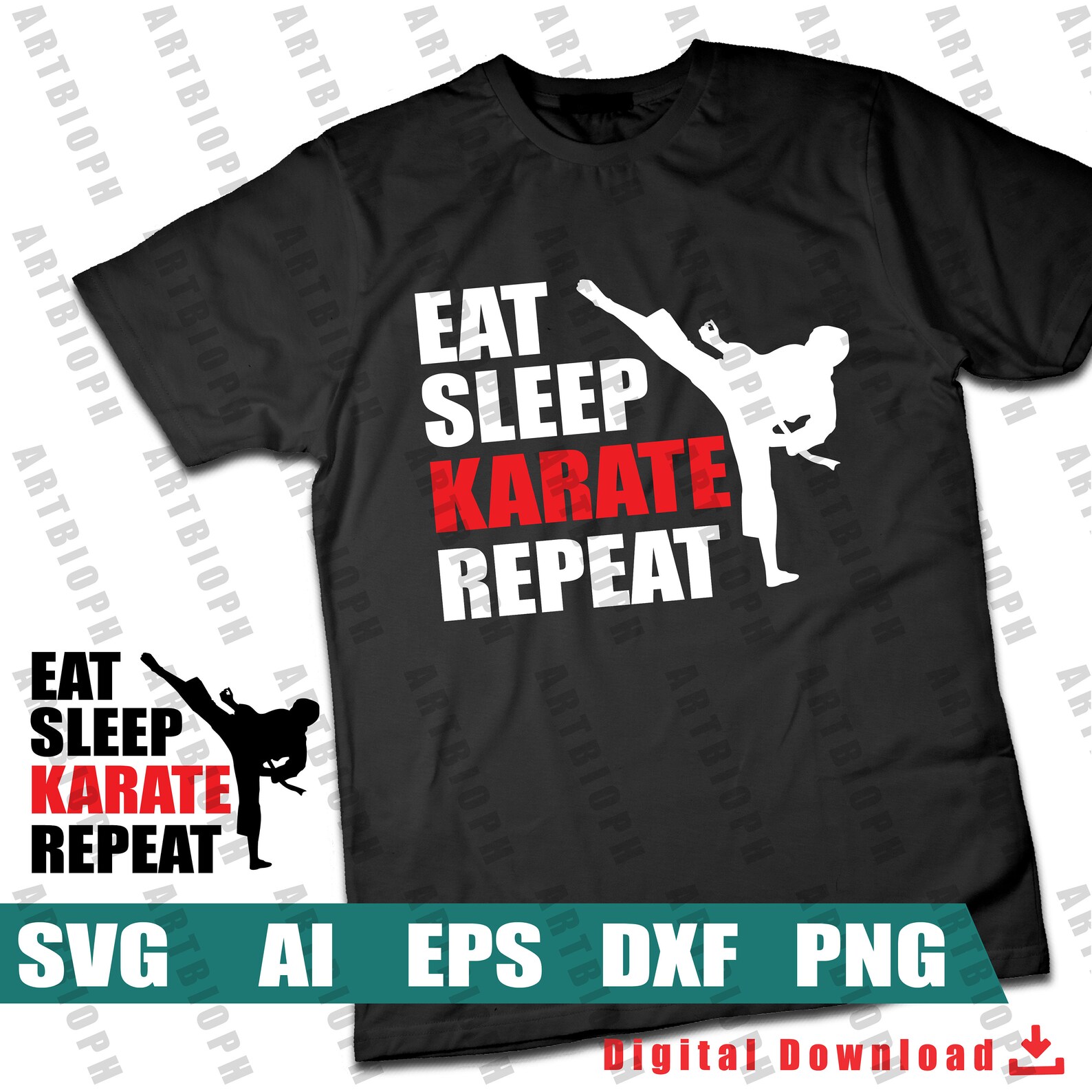 Karate Svg Eat Sleep Karate Repeat Svg File Png Clip-art - Etsy