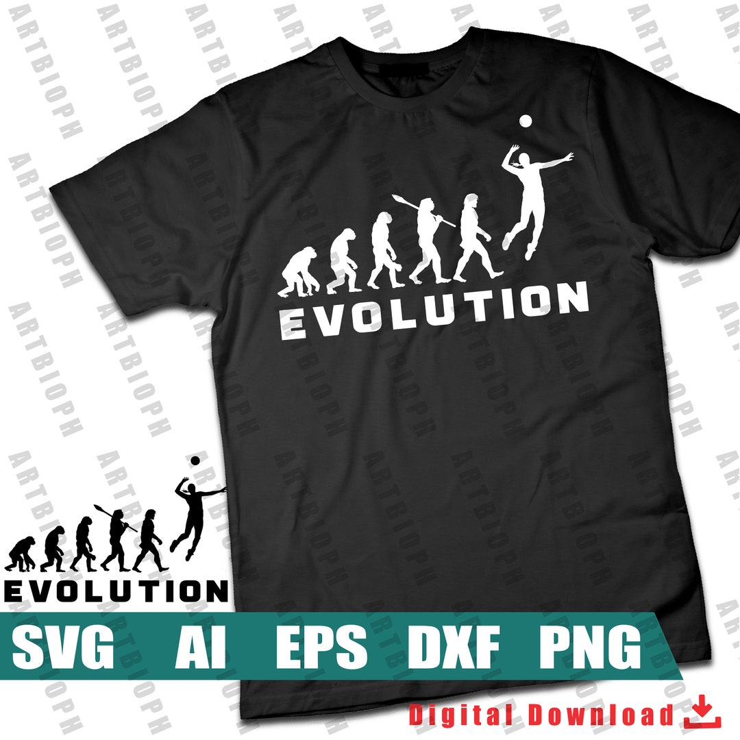 Evolution Volleyball Player Svg - Volleyball Svg, Volleyball Girl Svg ...