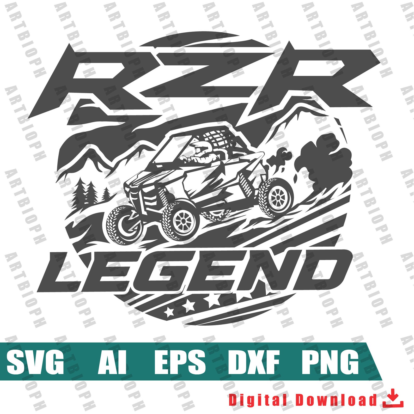RZR Legend SVG - UTV Sports Sxs Enthusiast Design Concept - Digital Art ...
