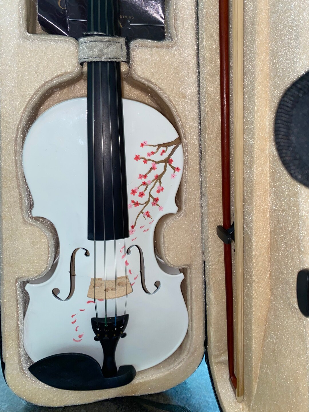 Hand Painted, Cherry Blossom VIOLIN - Etsy