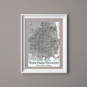 Colored Campus Map of Notre Dame University Campus and All Its - Etsy