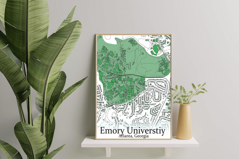 Colored Campus Map of Emory University and All Its Roads - Etsy