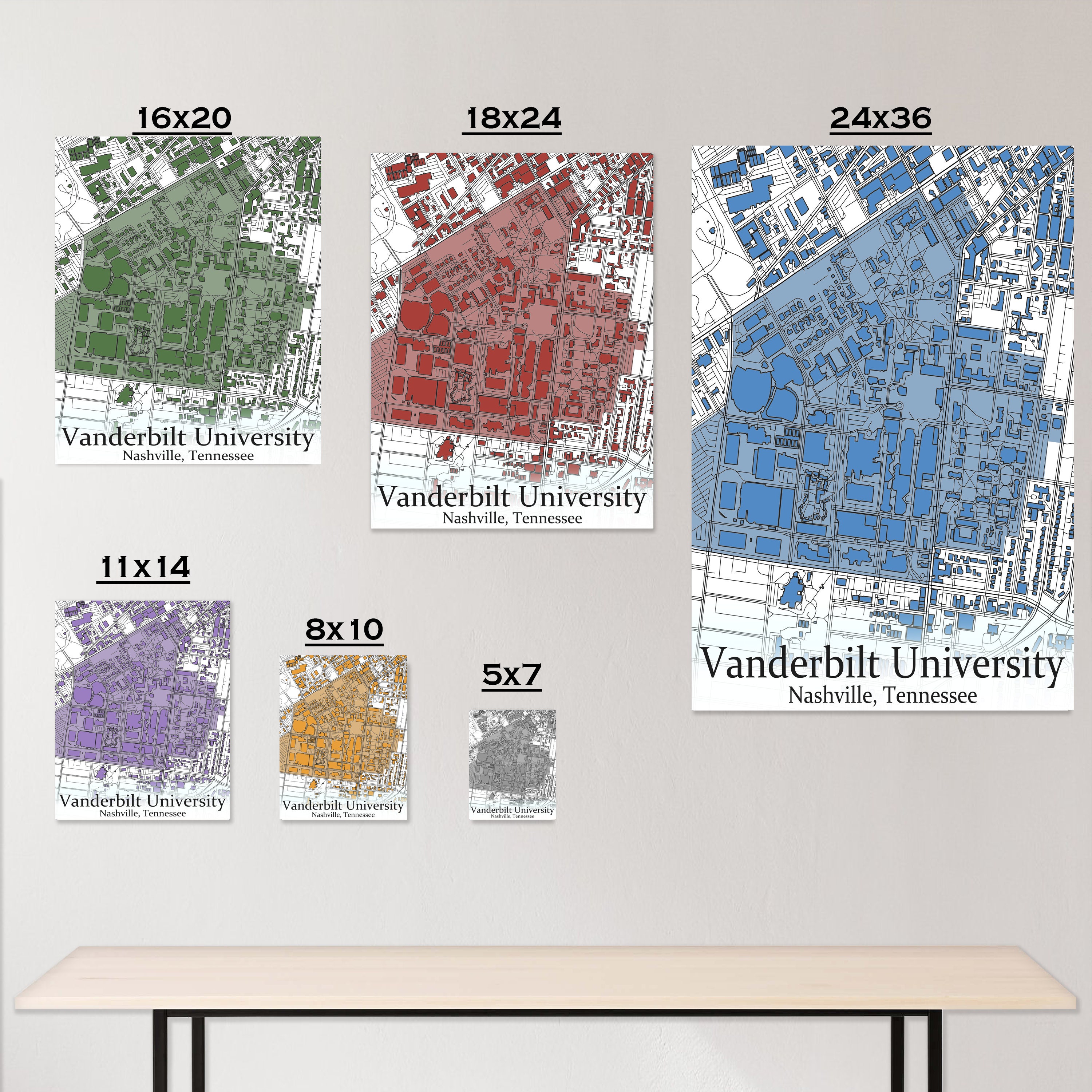 Colored Campus Map of Vanderbilt University and All Its Roads - Etsy