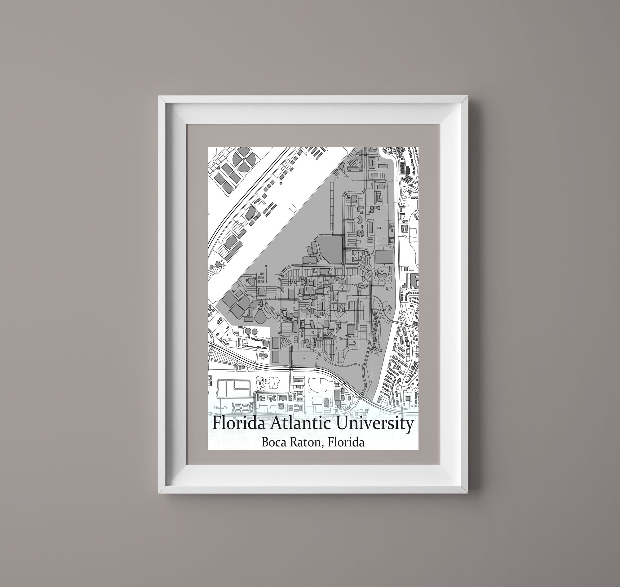 Colored Campus Map of Florida Atlantic University and All Its - Etsy