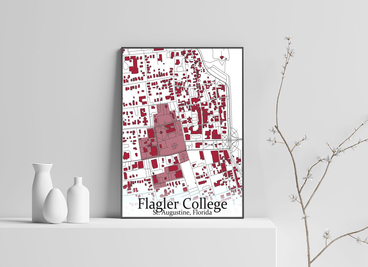 Colored Campus Map of Flagler College and All Its Roads - Etsy