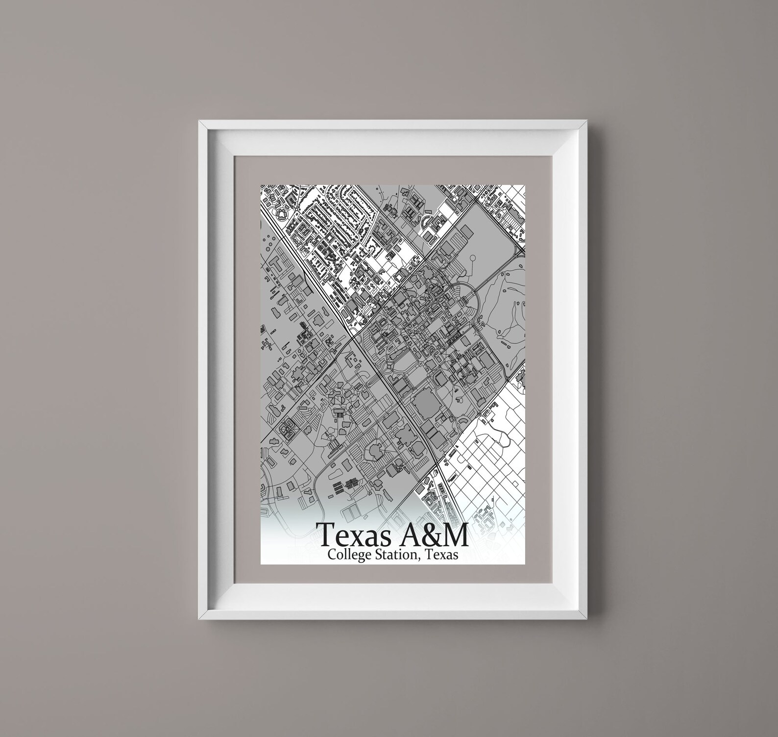 Colored Campus Map of Texas A&M University and All Its Roads | Etsy