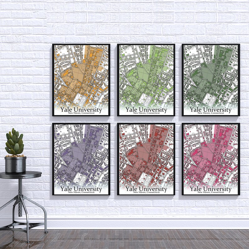 Colored Campus Map of Yale University and All Its Roads - Etsy