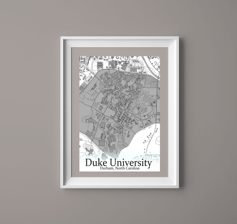 Colored Campus Map of Duke University and All Its Roads - Etsy