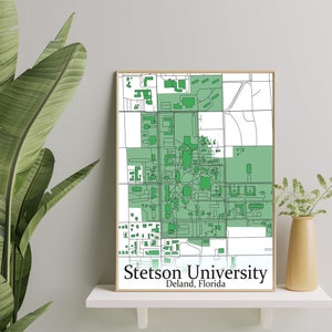 Colored Campus Map of Stetson University and All Its Roads - Etsy Singapore