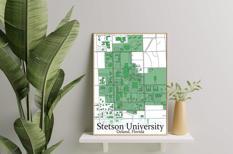 Colored Campus Map of Stetson University and All Its Roads - Etsy Canada