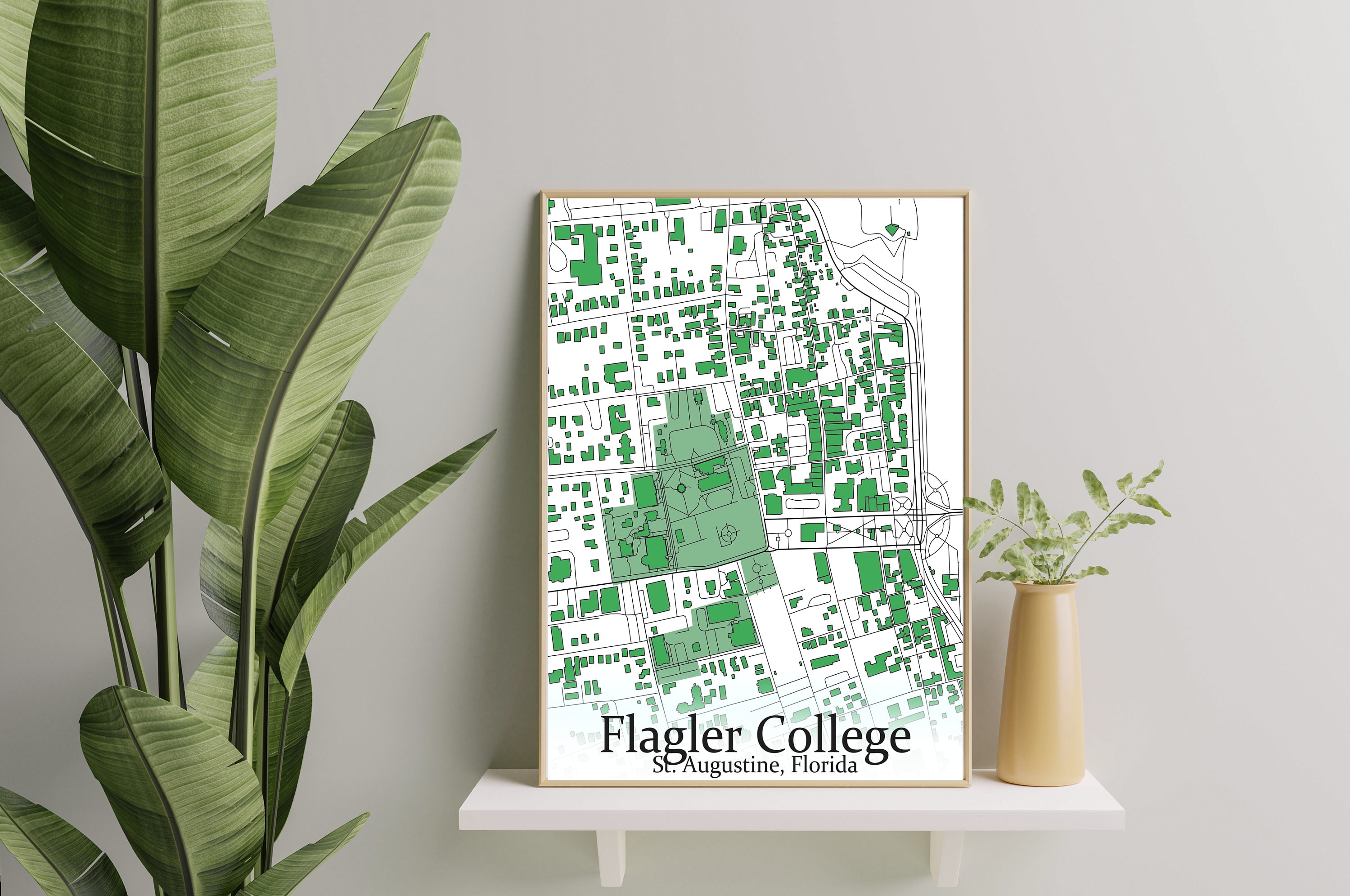 Colored Campus Map of Flagler College and All Its Roads - Etsy