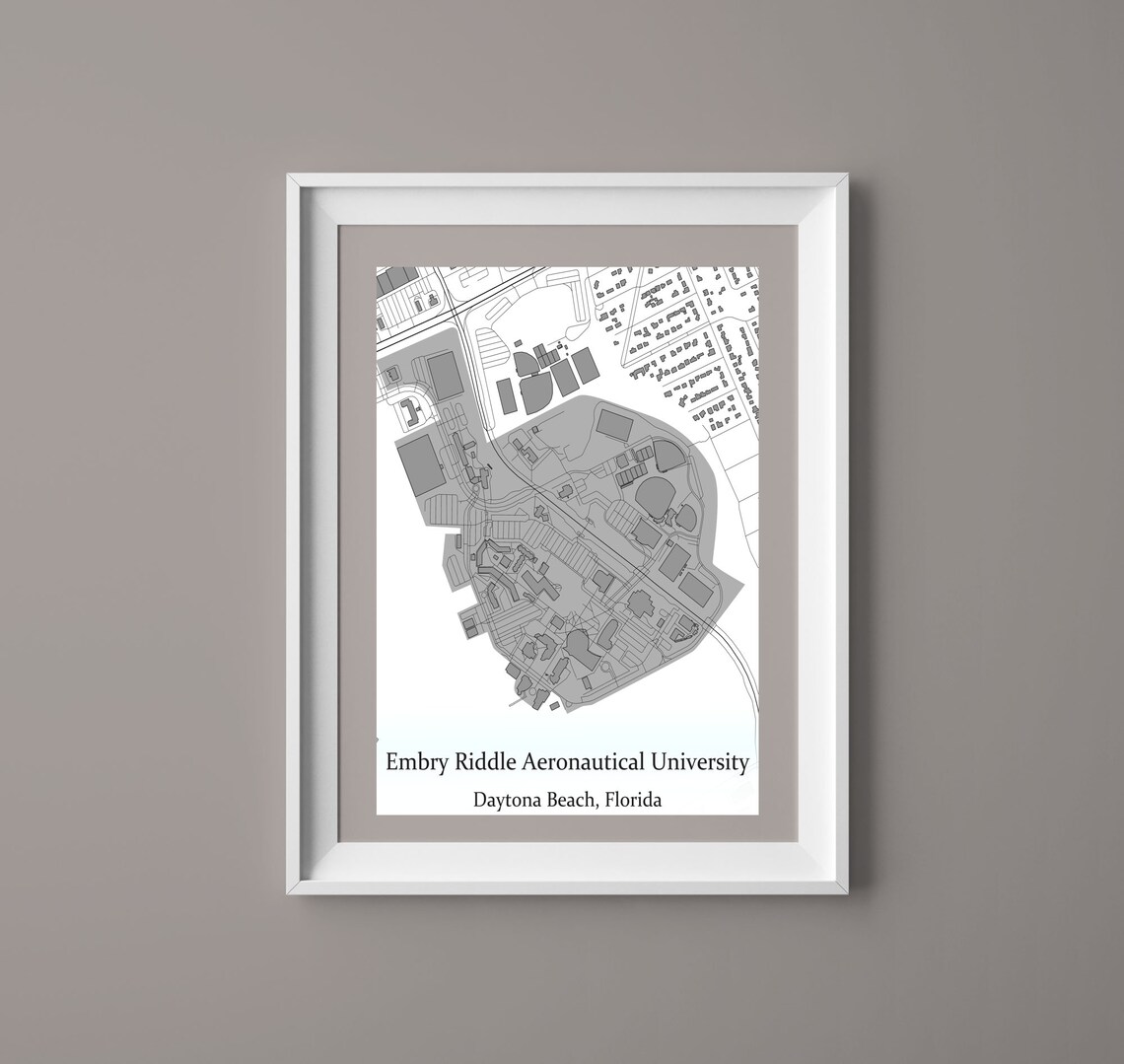 Colored Campus Map of Embry Riddle Aeronautical University and - Etsy