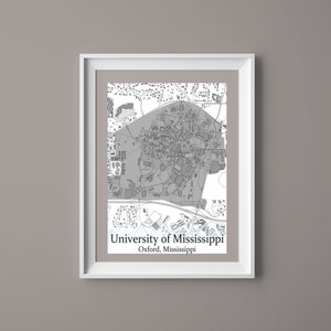 Colored Campus Map of Ole Miss University and All Its Roads - Etsy