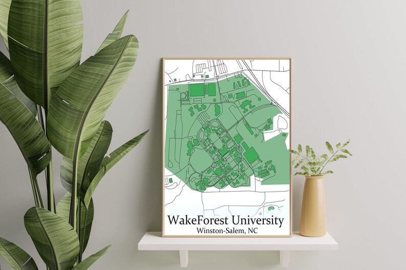 Colored Campus Map of Wake Forest University and All Its Roads - Etsy