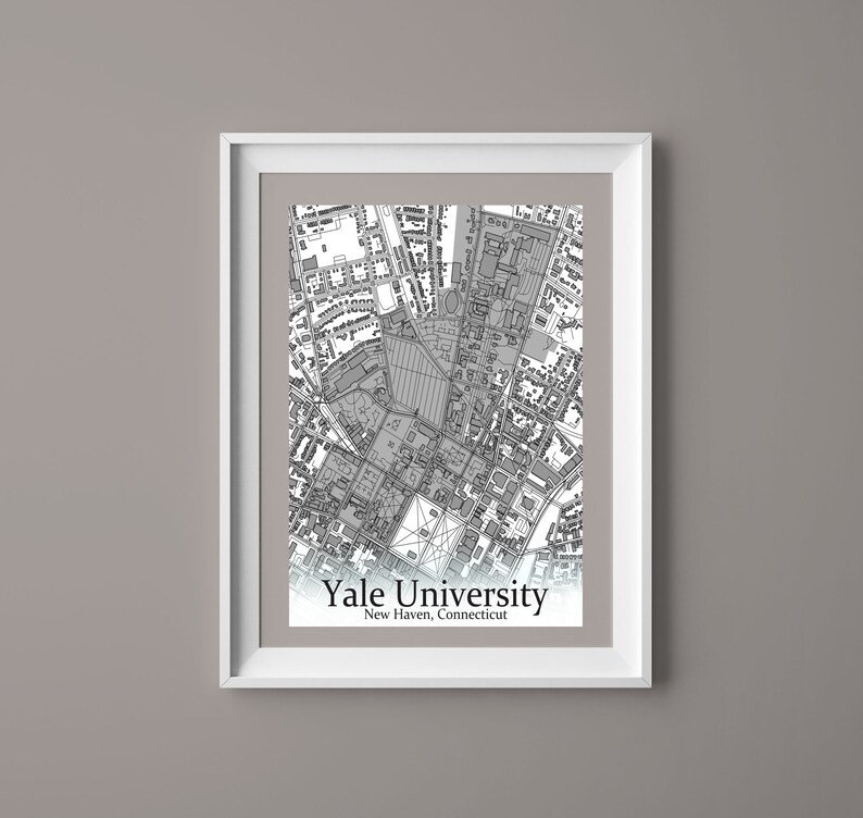 Colored Campus Map of Yale University and All Its Roads - Etsy