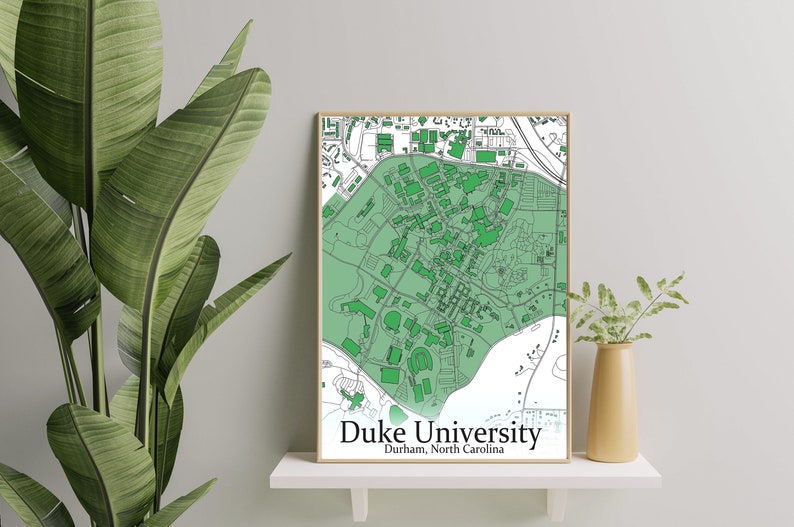 Colored Campus Map of Duke University and All Its Roads - Etsy Hong Kong