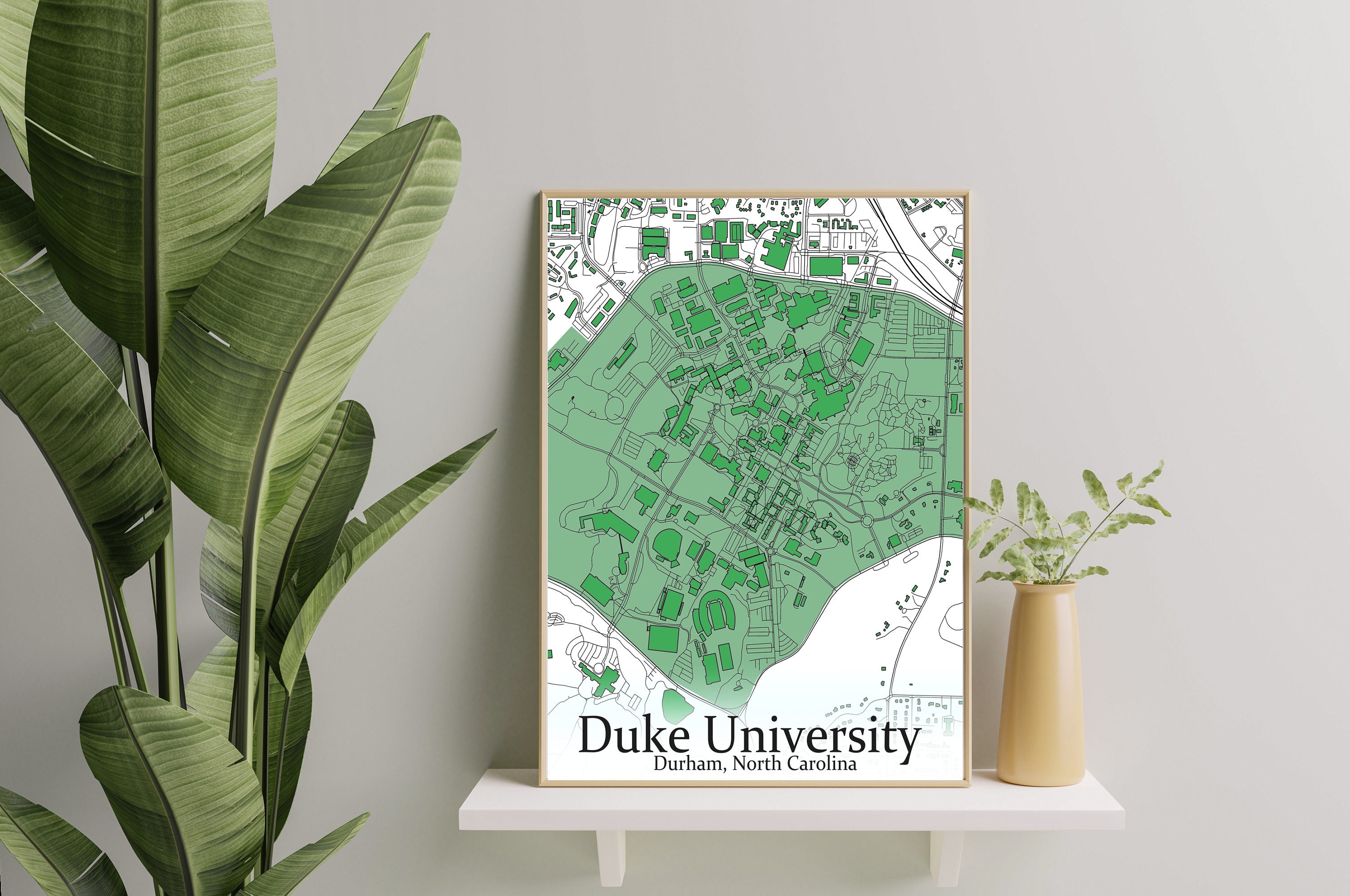 Colored Campus Map of Duke University and All Its Roads - Etsy