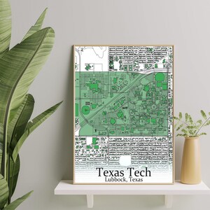 Colored Campus Map of Texas Tech University and All Its Roads - Etsy Canada