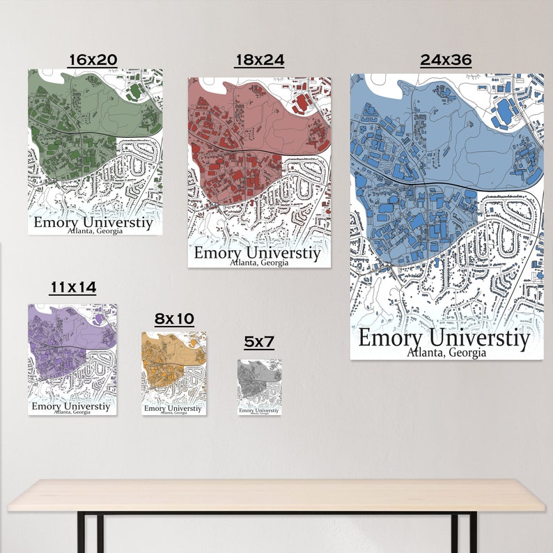 Colored Campus Map of Emory University and All Its Roads - Etsy