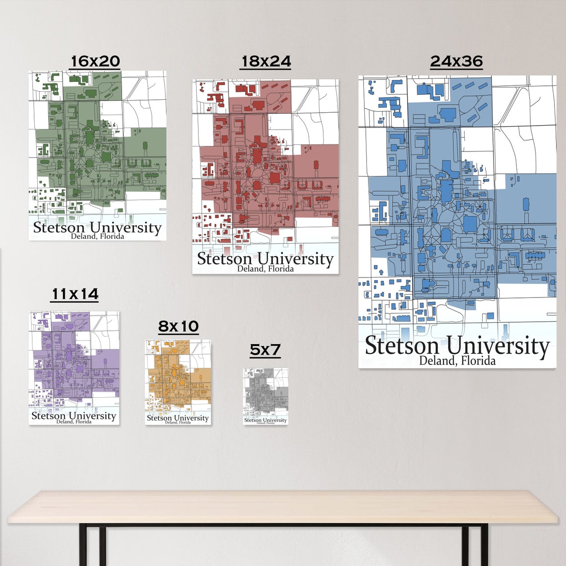 Colored Campus Map of Stetson University and All Its Roads - Etsy
