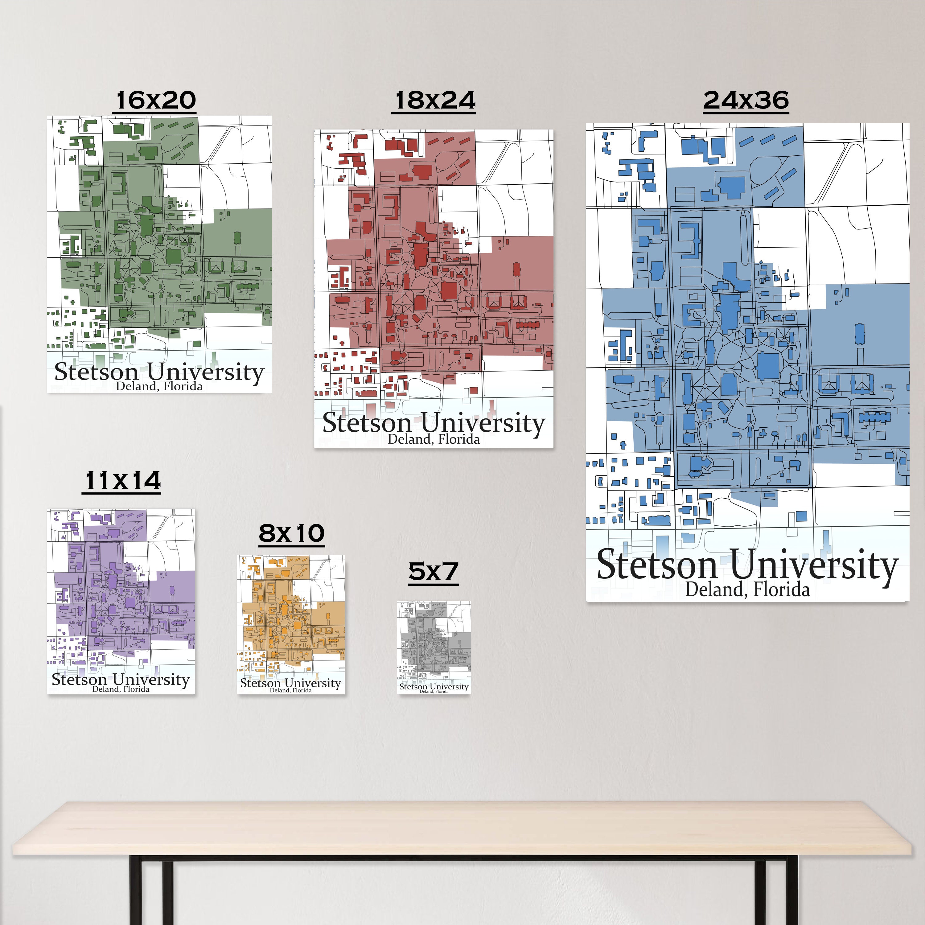 Colored Campus Map of Stetson University and All Its Roads - Etsy