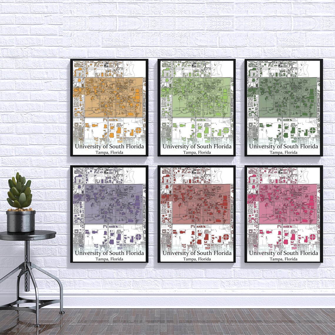 Colored Campus Map of USF University of South Florida and All - Etsy Canada