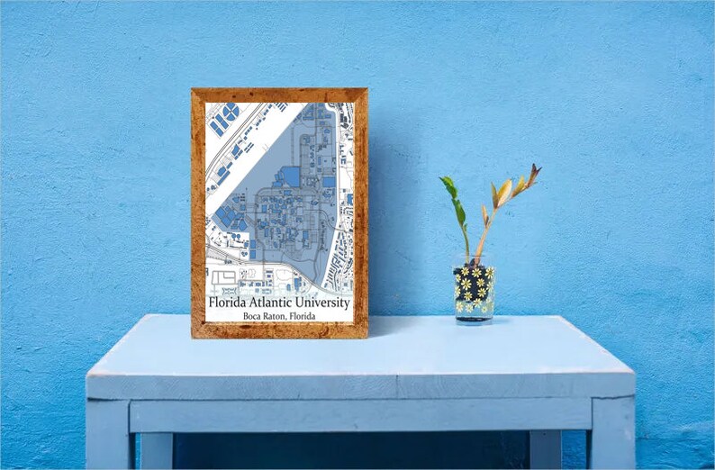 Colored Campus Map of Florida Atlantic University and All Its Roads ...