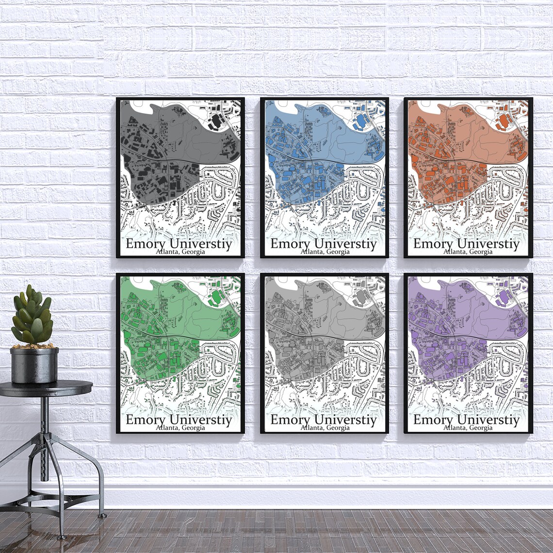 Colored Campus Map of Emory University and All Its Roads - Etsy