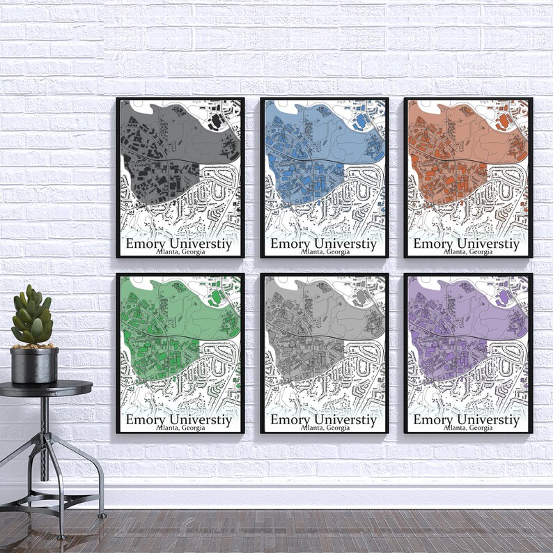 Colored Campus Map of Emory University and All Its Roads - Etsy